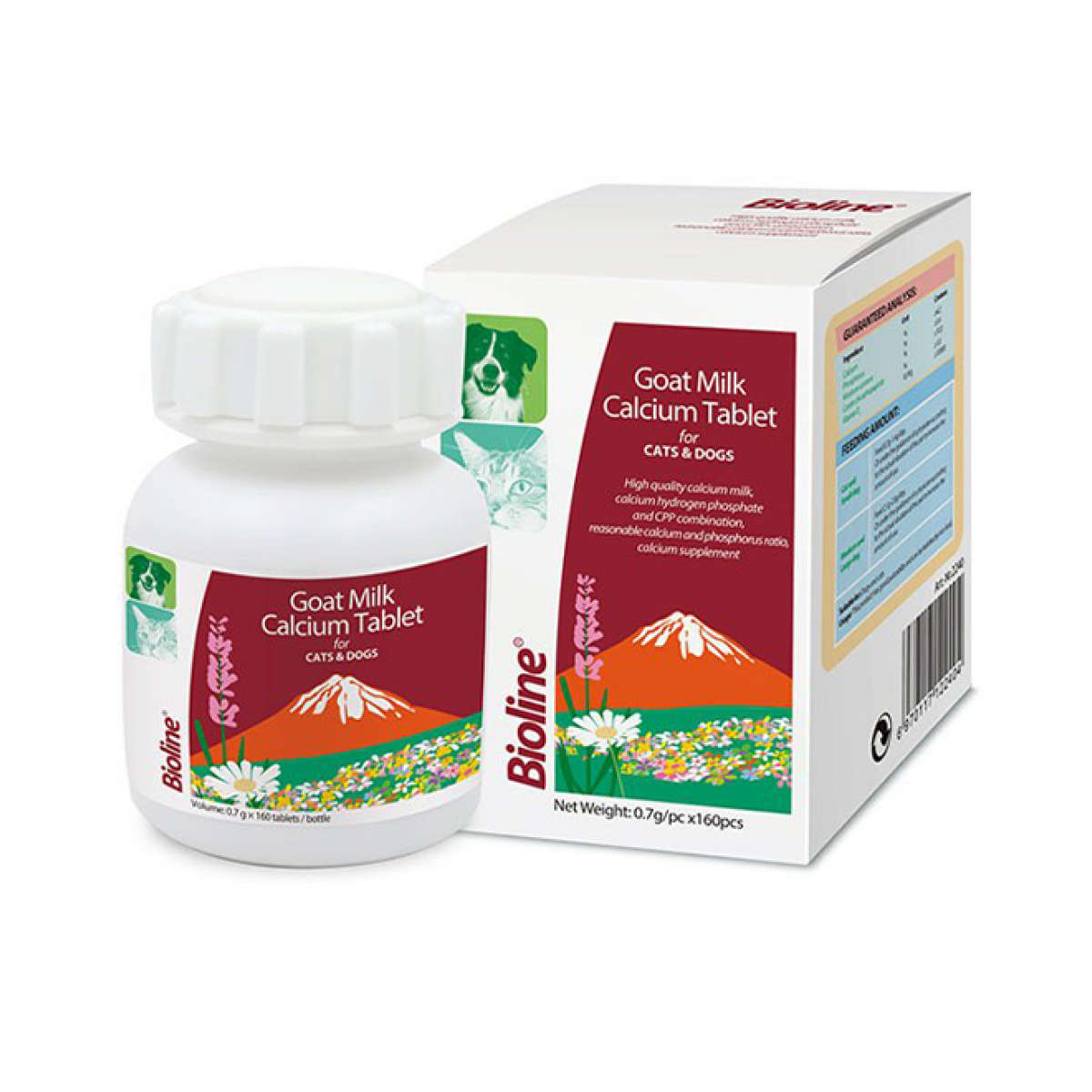 Bioline Goat's Milk Calcium Tablet 160 Pcs - Suitable For Dogs And Cats Of All Ages ...